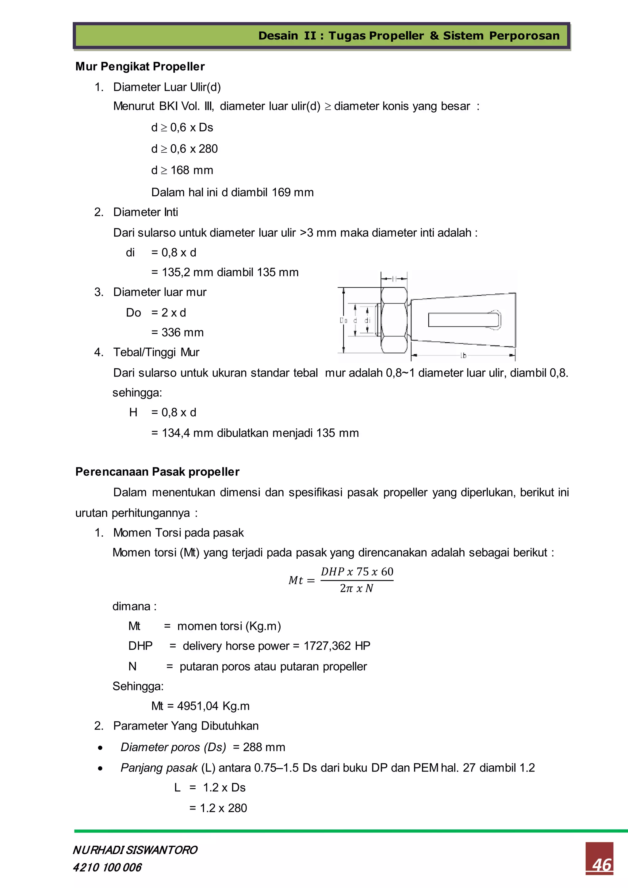 Perhitungan propulsi kapal | DOCX