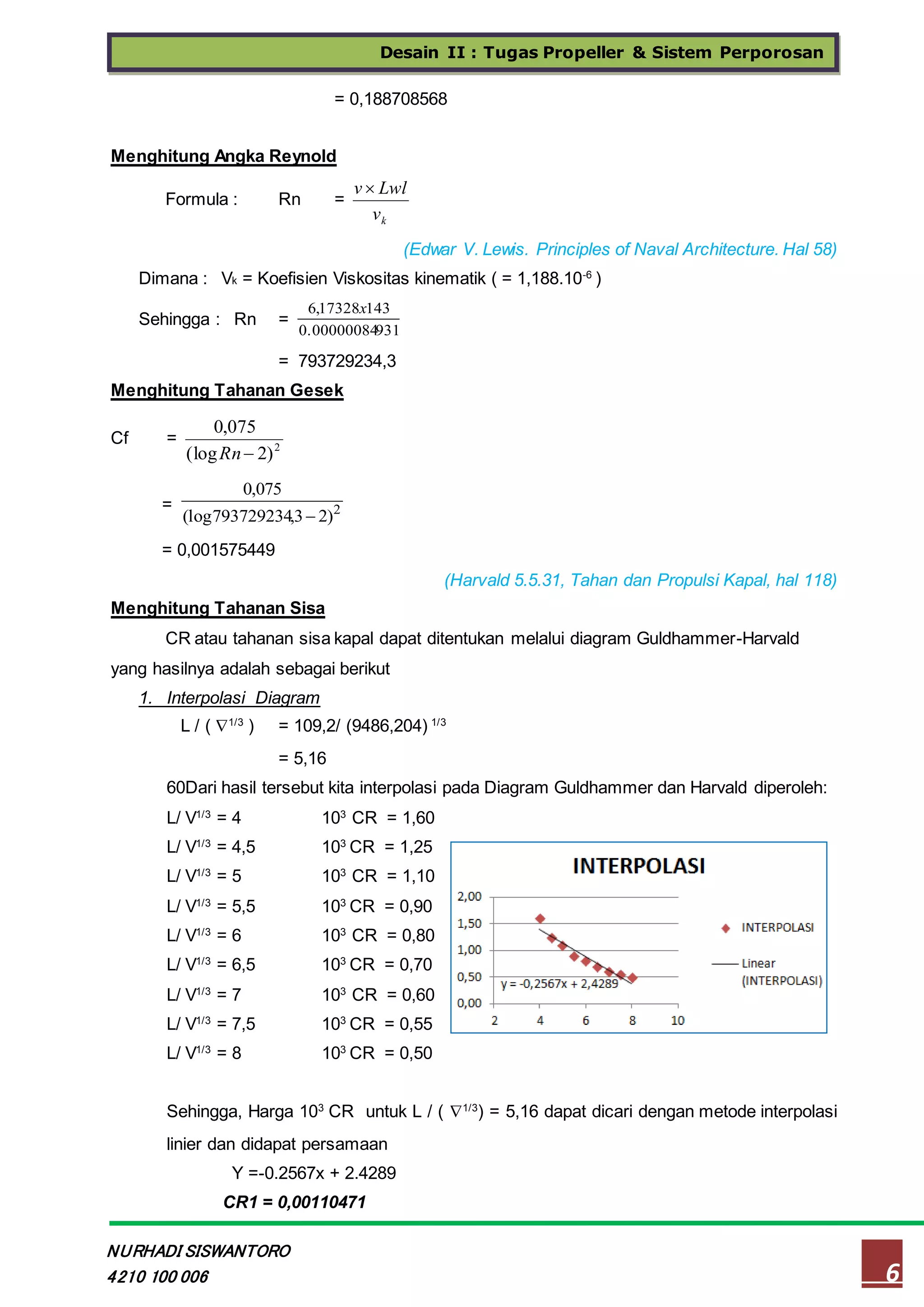 Perhitungan propulsi kapal | DOCX