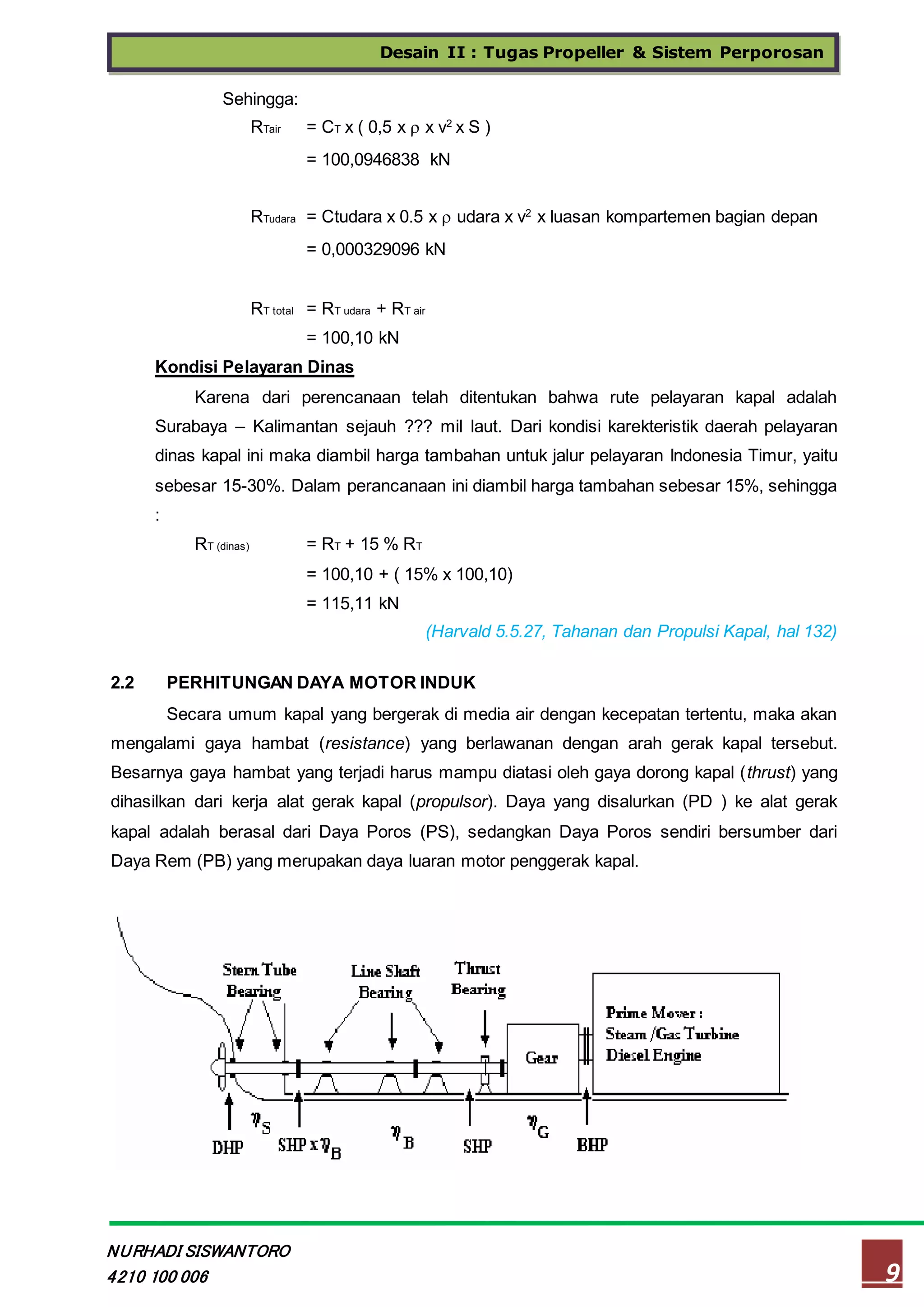 Perhitungan propulsi kapal | DOCX
