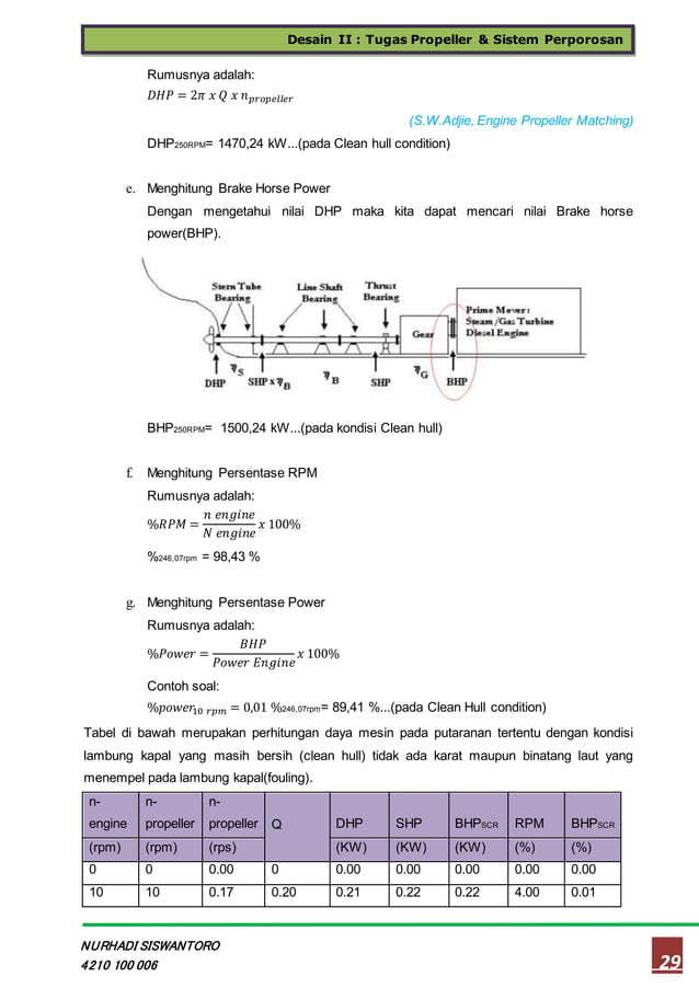 Perhitungan propulsi kapal | DOCX