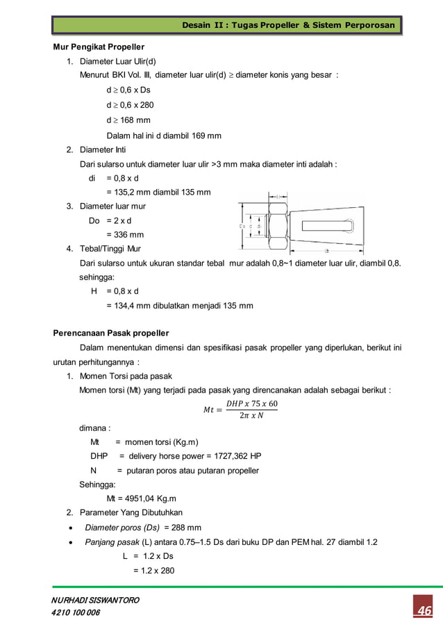 Perhitungan propulsi kapal | DOCX