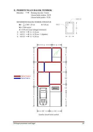 Perhitungan rumah tinggal (beton1) | PDF