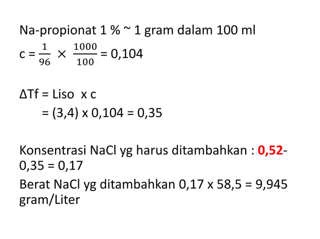 Perhitungan Tonisitas (Tonicity calculation) in sterile formulation.pptx