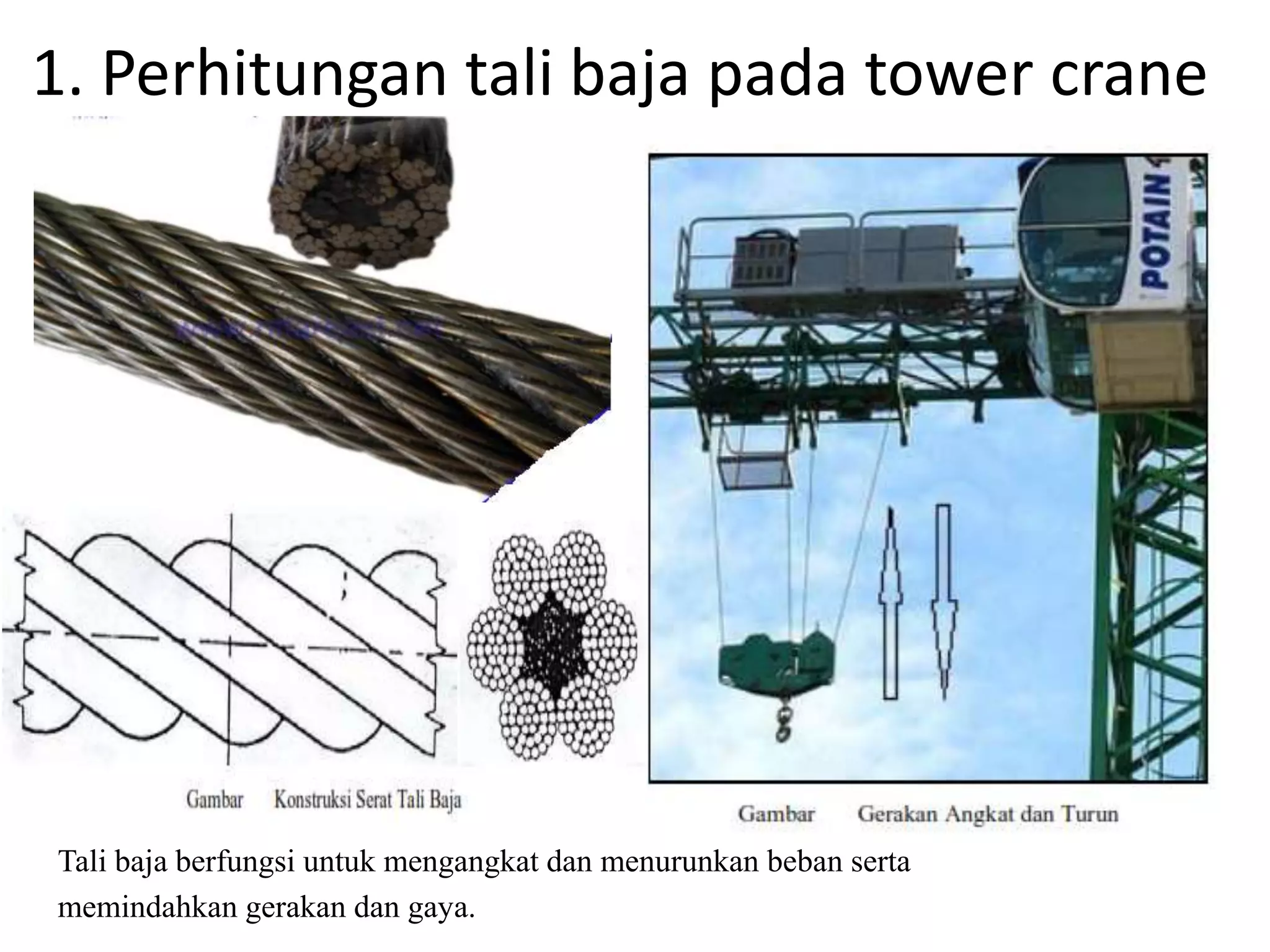 studi kasus Perhitungan tower crane | PPTX