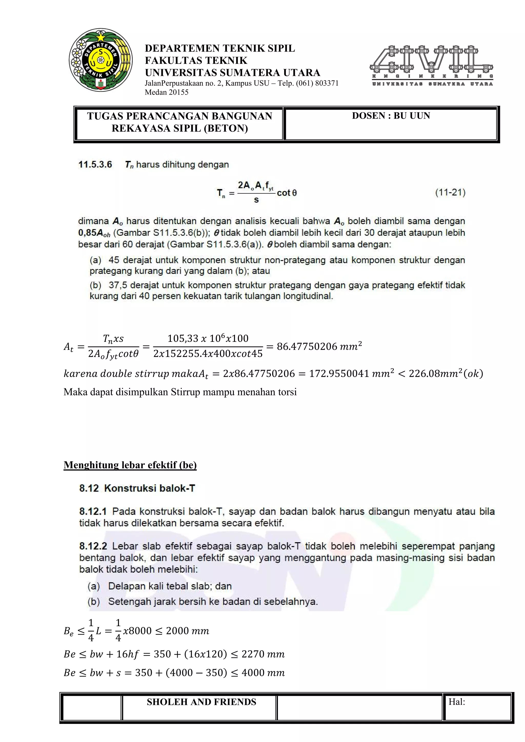 Perhitungan tulangan balok | PDF