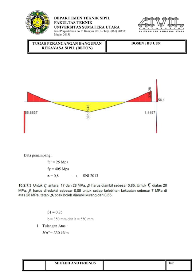 Perhitungan tulangan balok | PDF | Civil Engineering Industry | Industries