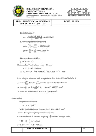 Perhitungan tulangan balok | PDF