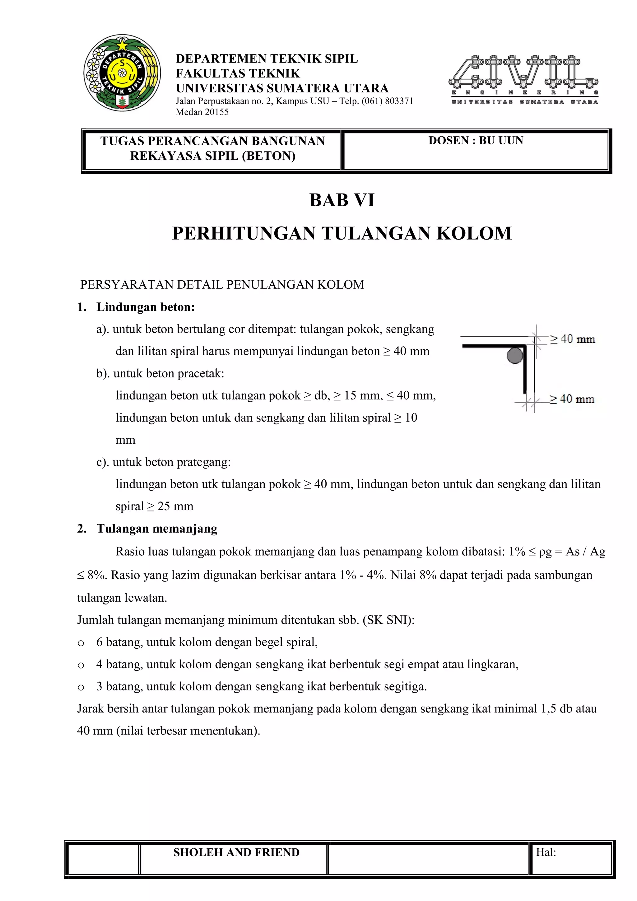 Perhitungan tulangAN kolom | PDF