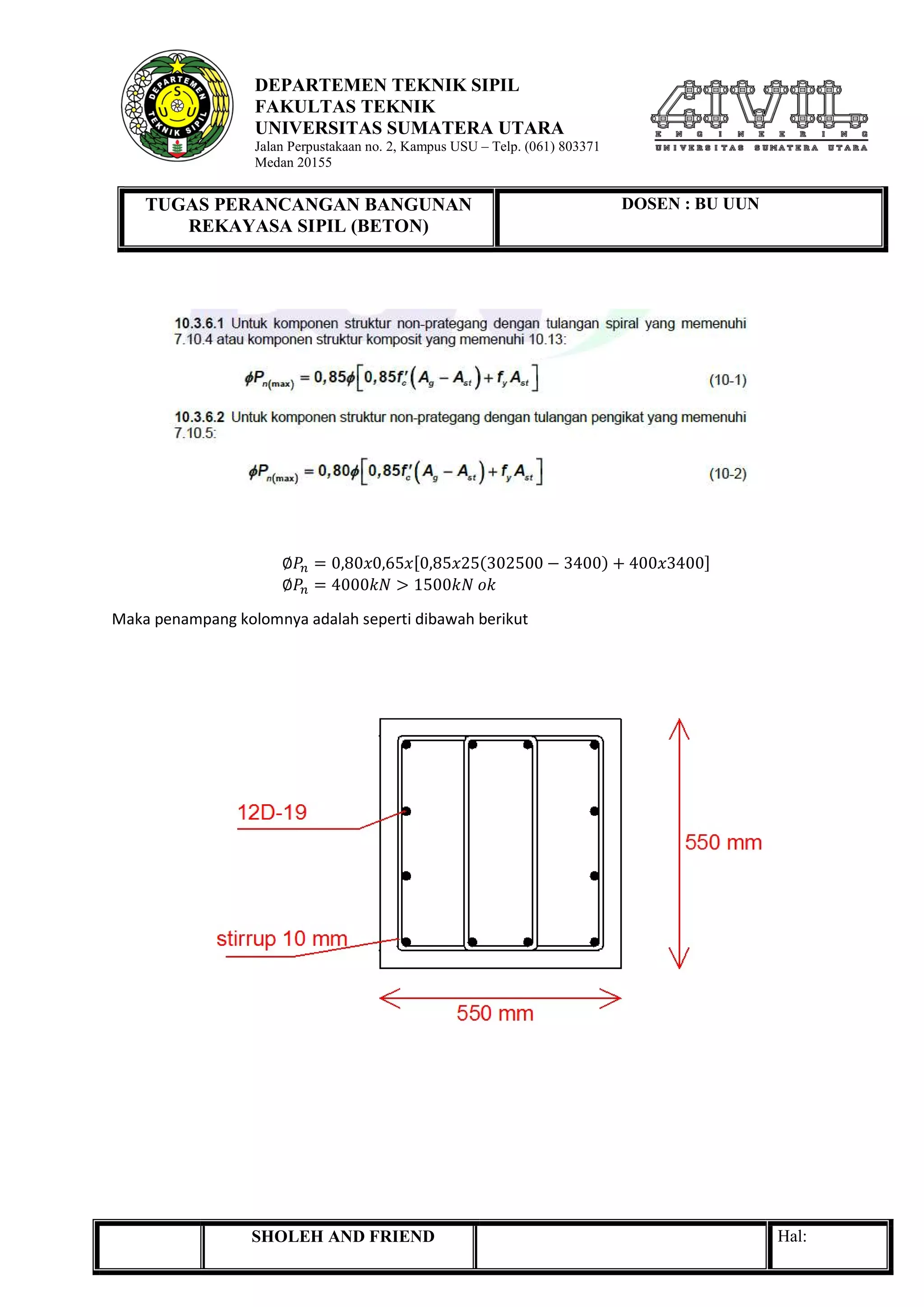 Perhitungan tulangAN kolom | PDF