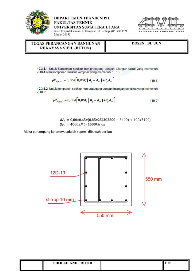 Perhitungan tulangAN kolom | PDF