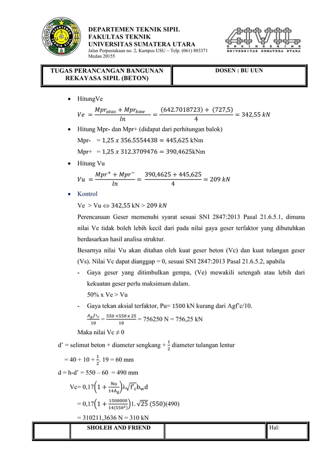 Perhitungan tulangAN kolom | PDF