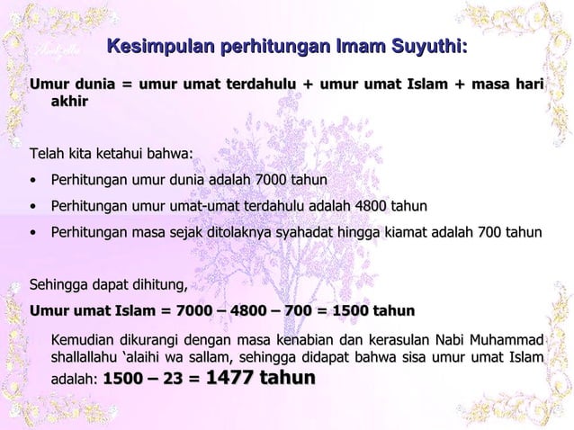 Perhitungan umur umat Islam sampai kiamat.ppt