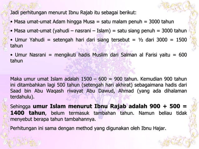Perhitungan umur umat Islam sampai kiamat.ppt