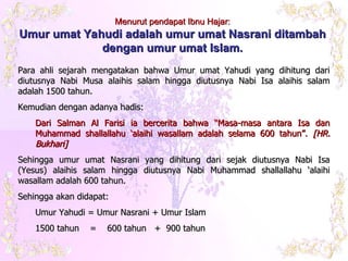 Perhitungan umur umat Islam sampai kiamat.ppt