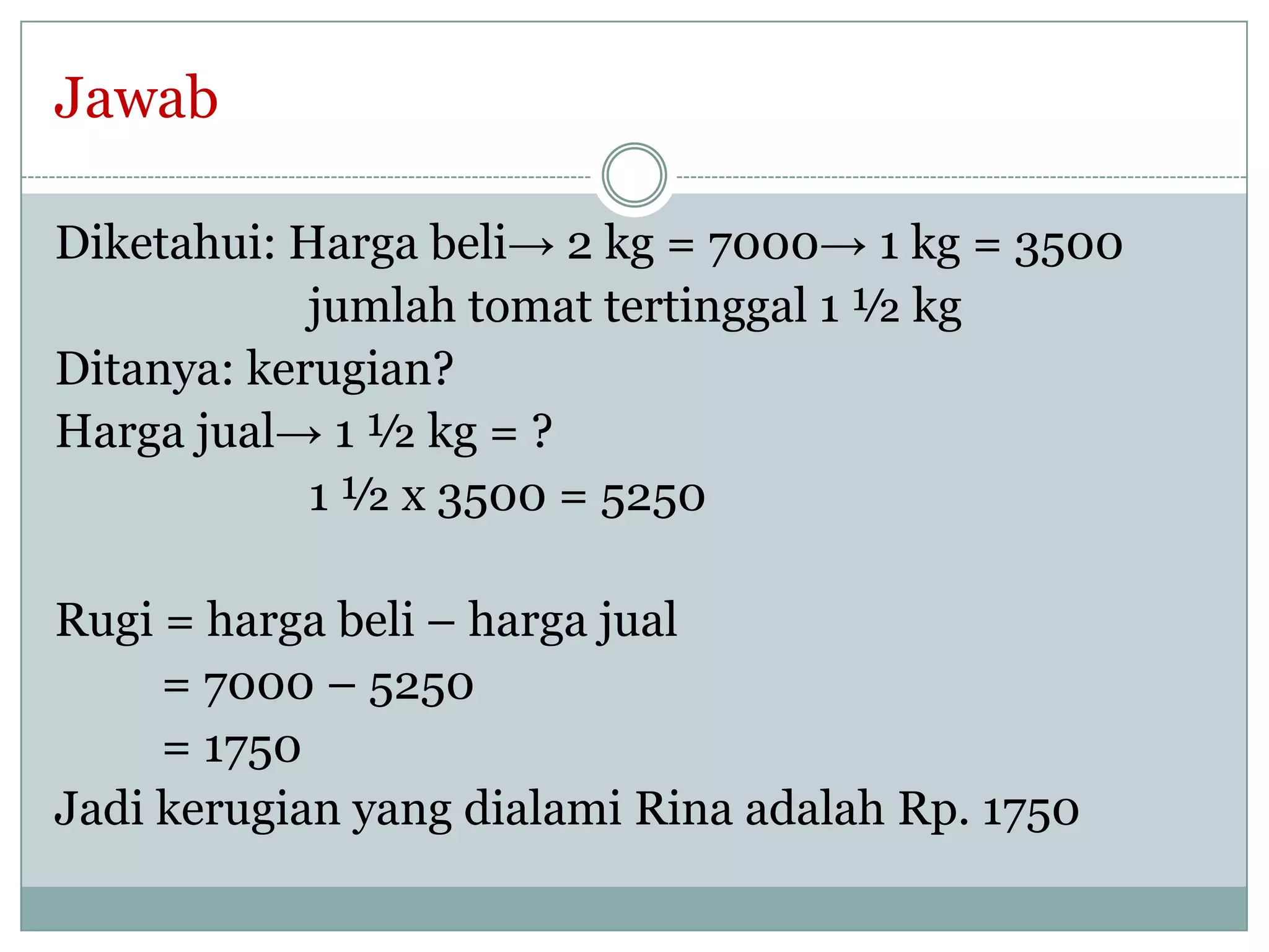 Perhitungan untung dan rugi | PPTX