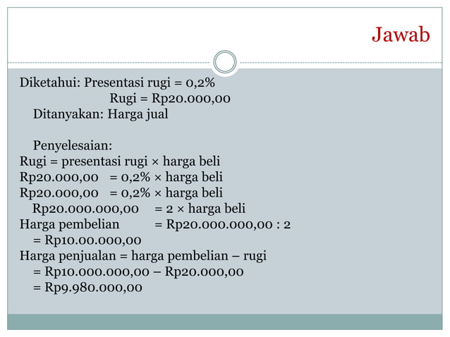 Perhitungan untung dan rugi | PPT