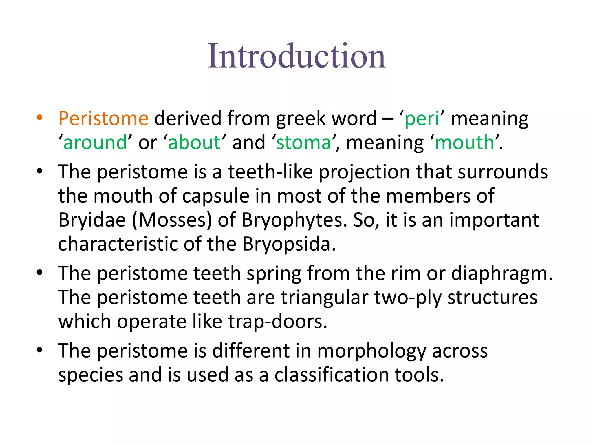 Peristome teeth in moss | PPTX