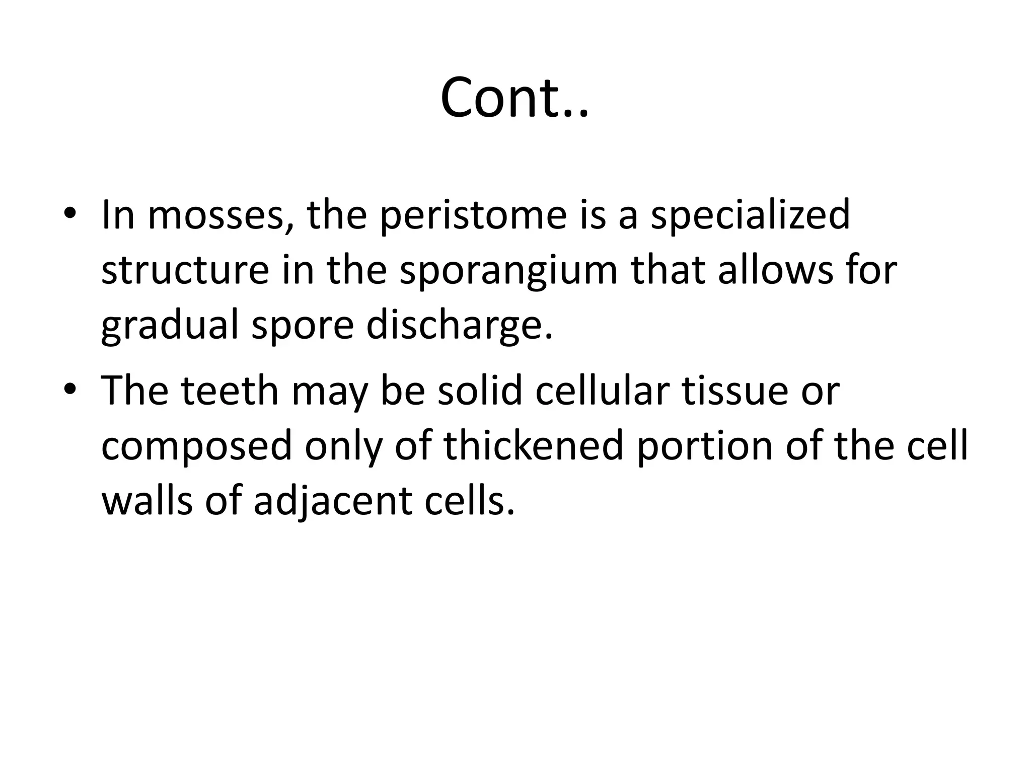 Peristome teeth in moss | PPTX
