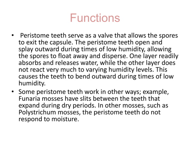 Peristome teeth in moss | PPTX