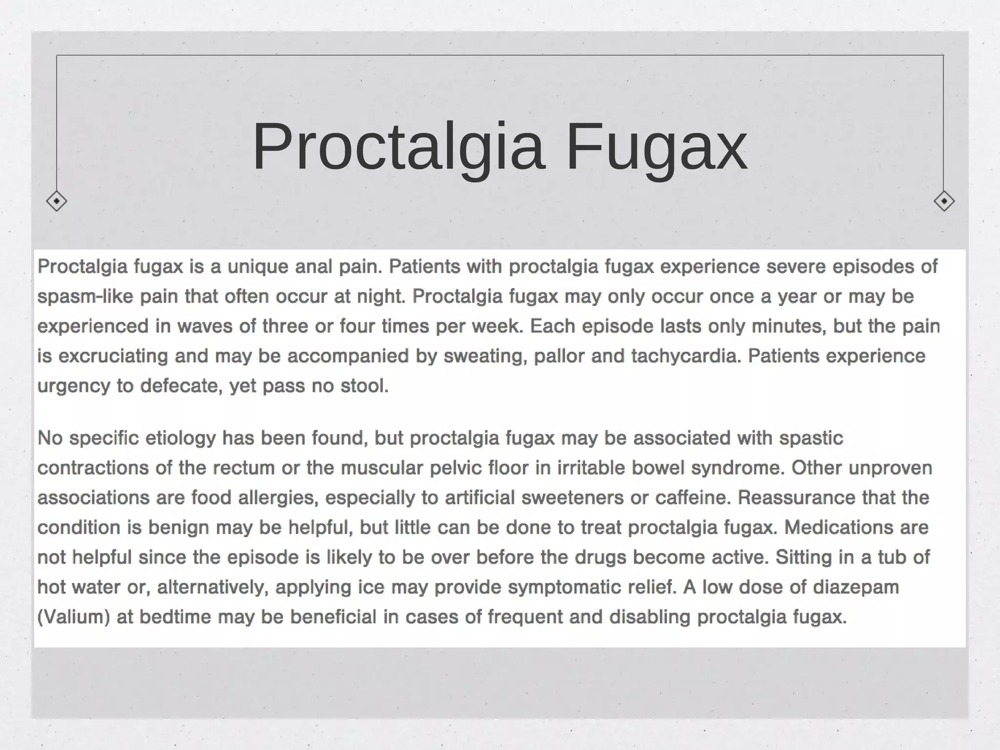 Peri anal pain | PPT