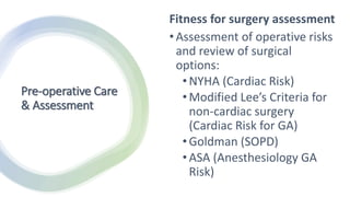 Peri operative management lecture | PPTX