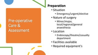 Peri operative management lecture | PPTX
