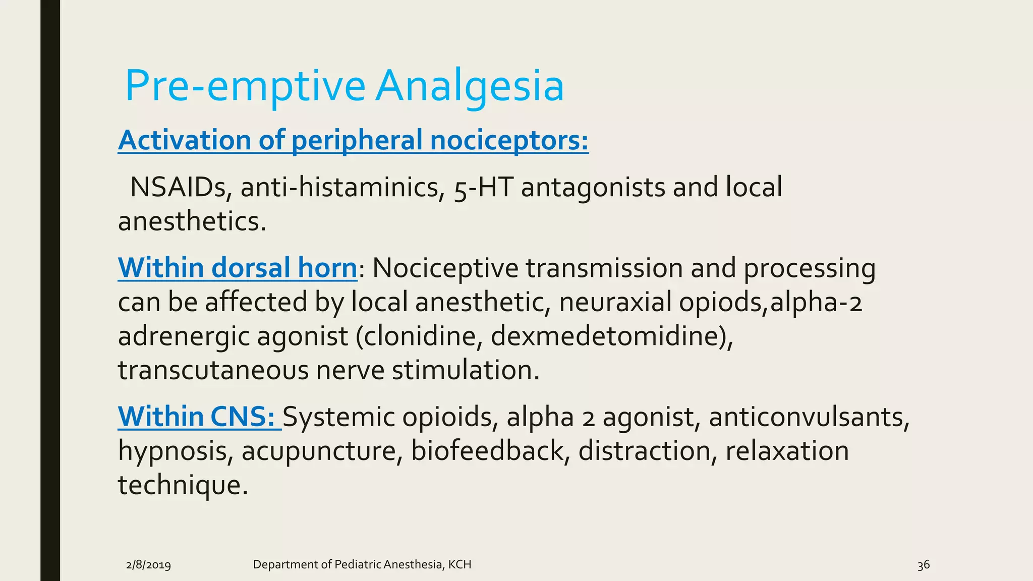 Peri operative pain management | PPTX