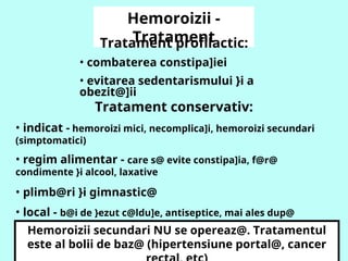 Patologia regiunii perianale (hemoroizi, fisura anala etc) | PPT