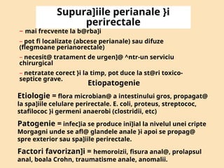 Patologia regiunii perianale (hemoroizi, fisura anala etc) | PPT