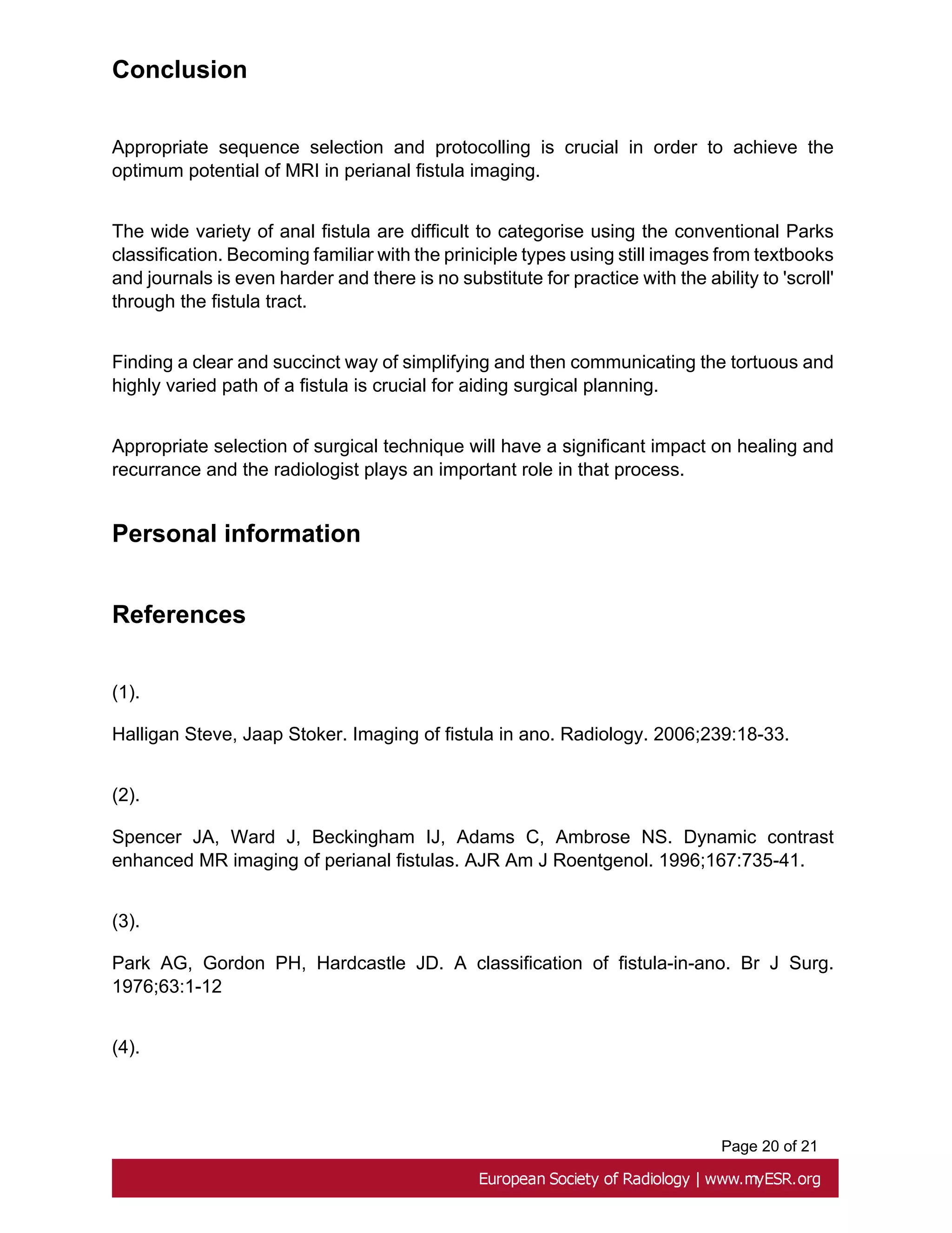 Perianal fistula on mri | PDF