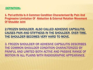 Periarthritis shoulder | PPTX