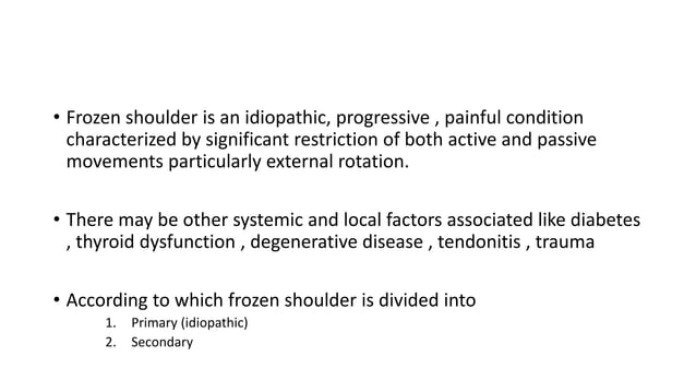 Peri arthritis shoulder | PPTX