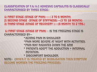 Periarteritis of shoulder joint, causes, clinical feature | PPT