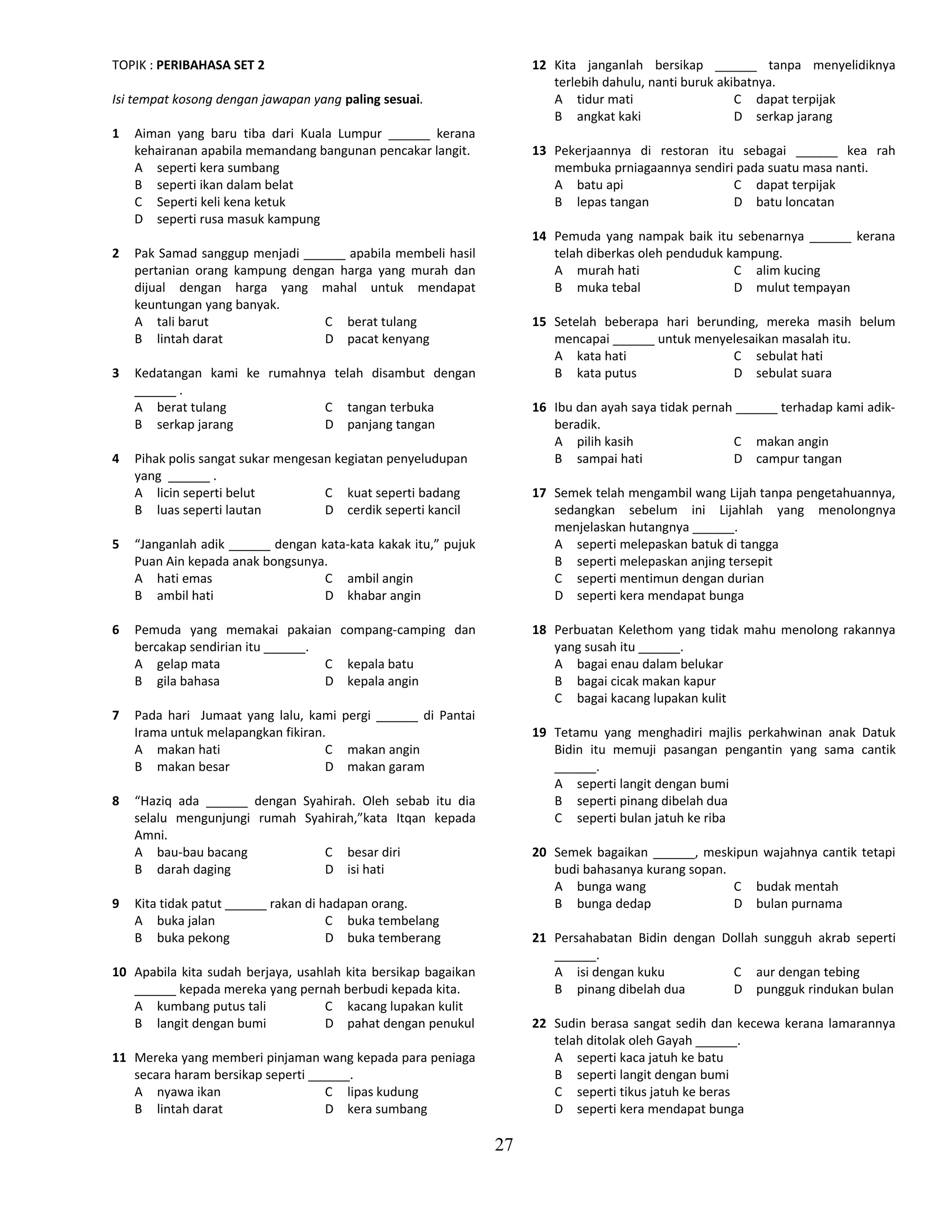 Peribahasa 1 printed | DOC