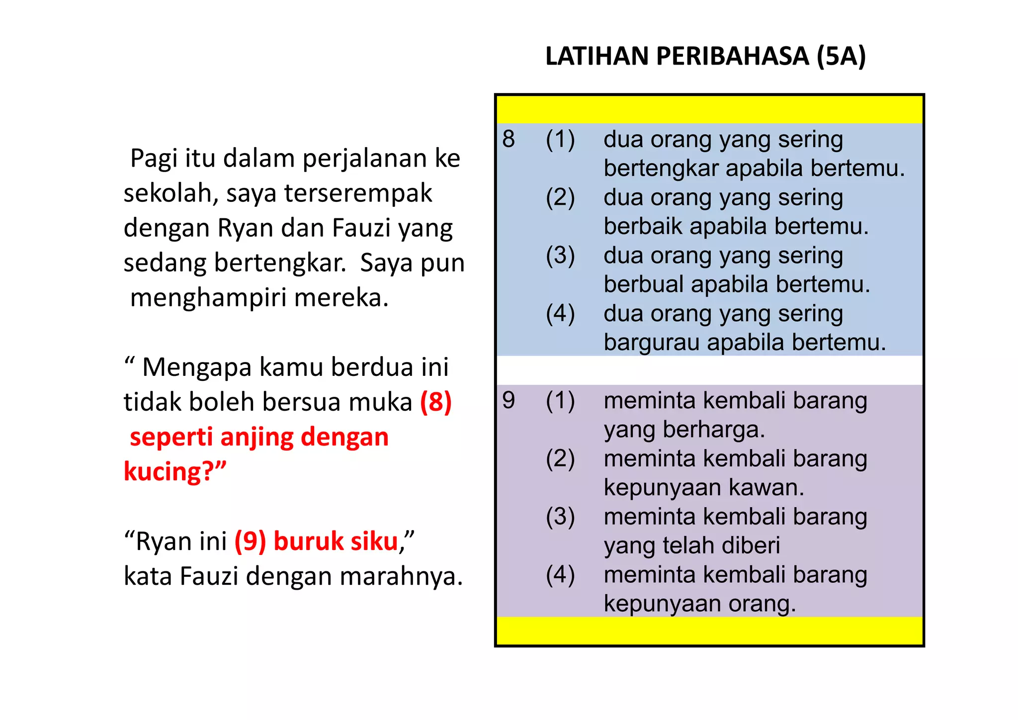 LATIHAN BAHASA MELAYU PSLE - PERIBAHASA 05 | PDF