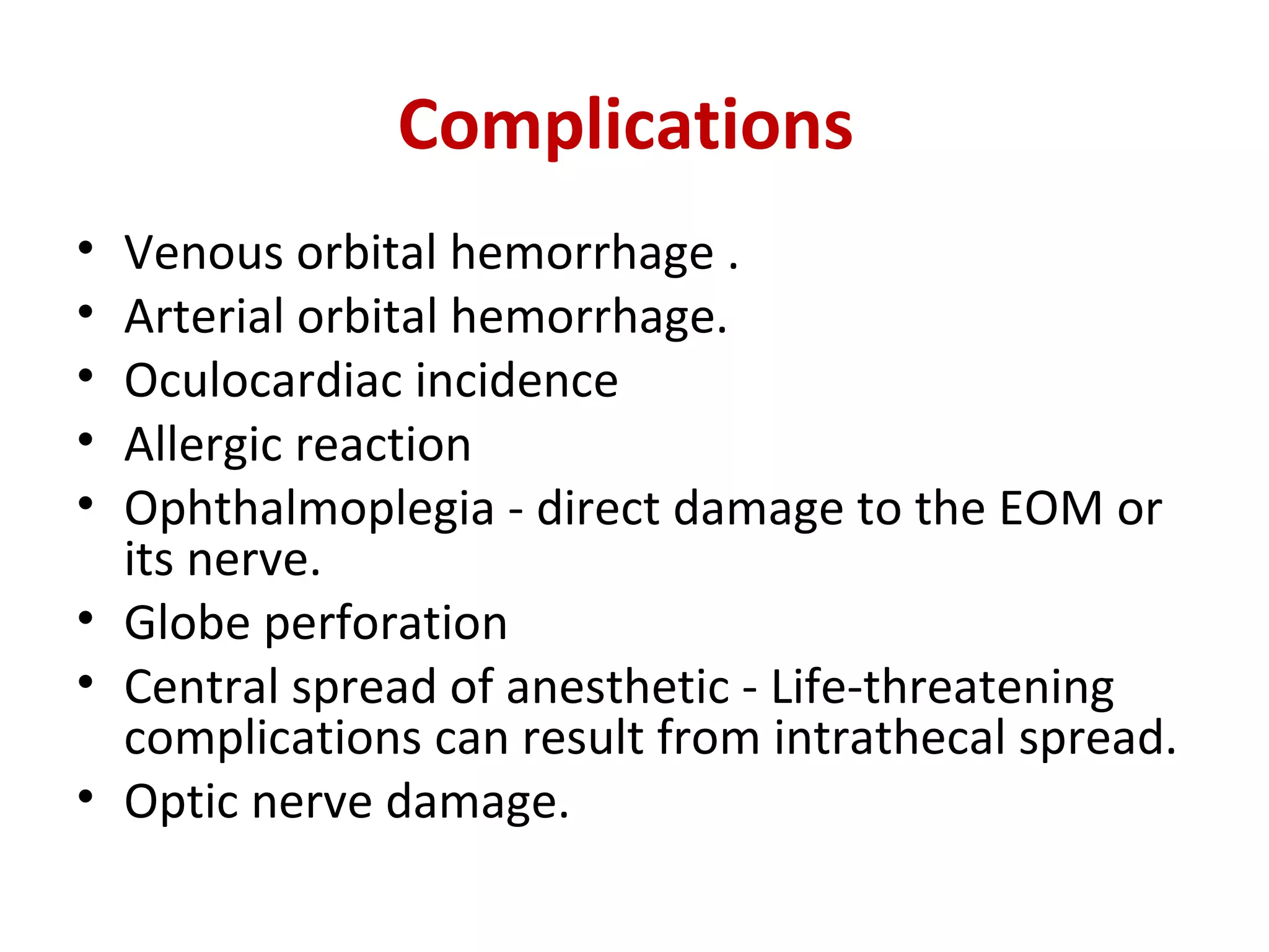 Peribulbar anaesthesia in eye surgery (4) | PPT