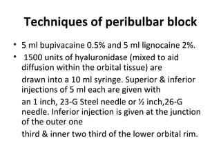 Peribulbar anaesthesia in eye surgery (4) | PPT