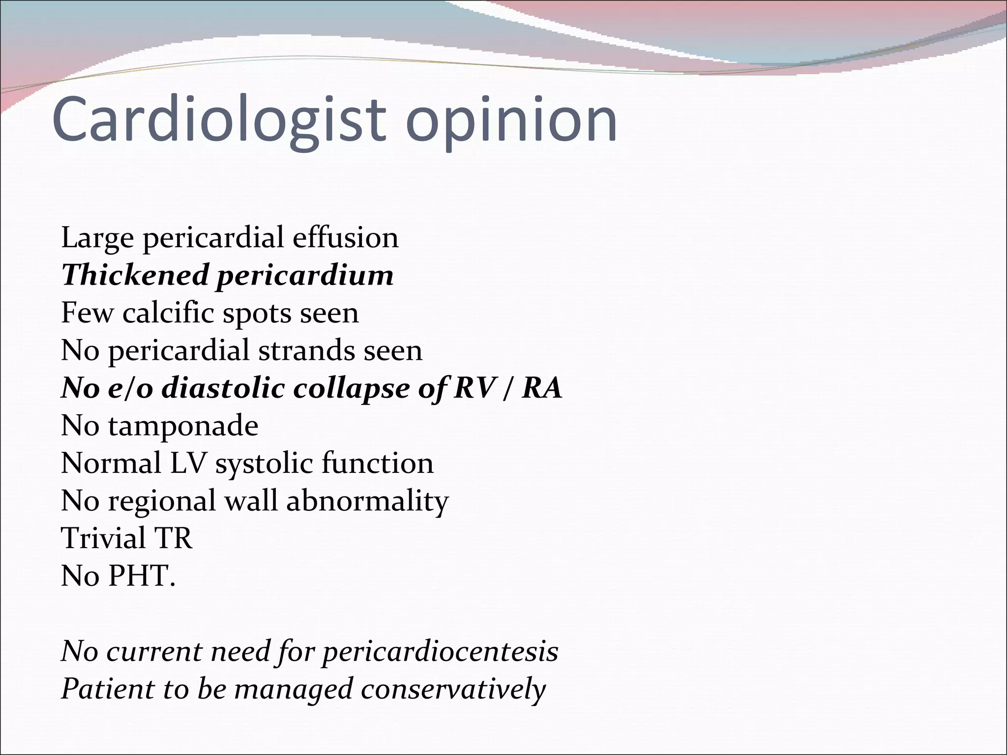A Case of Malignant Pericardial Effusion | PPT | Blood Disorders ...