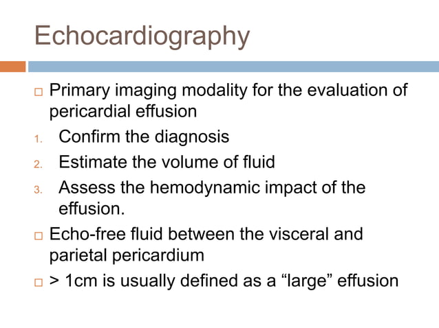 Imaging of Pericardial effusion | PPTX | Heart and Cardiovascular ...