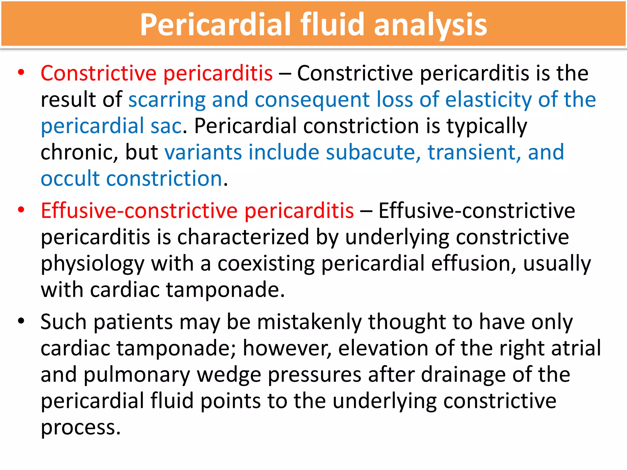 Pericardial fluid examination | PPTX