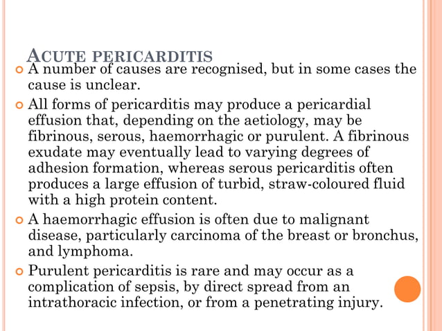 PericarditiS The chest X-ray may show an increase in the size of the ...