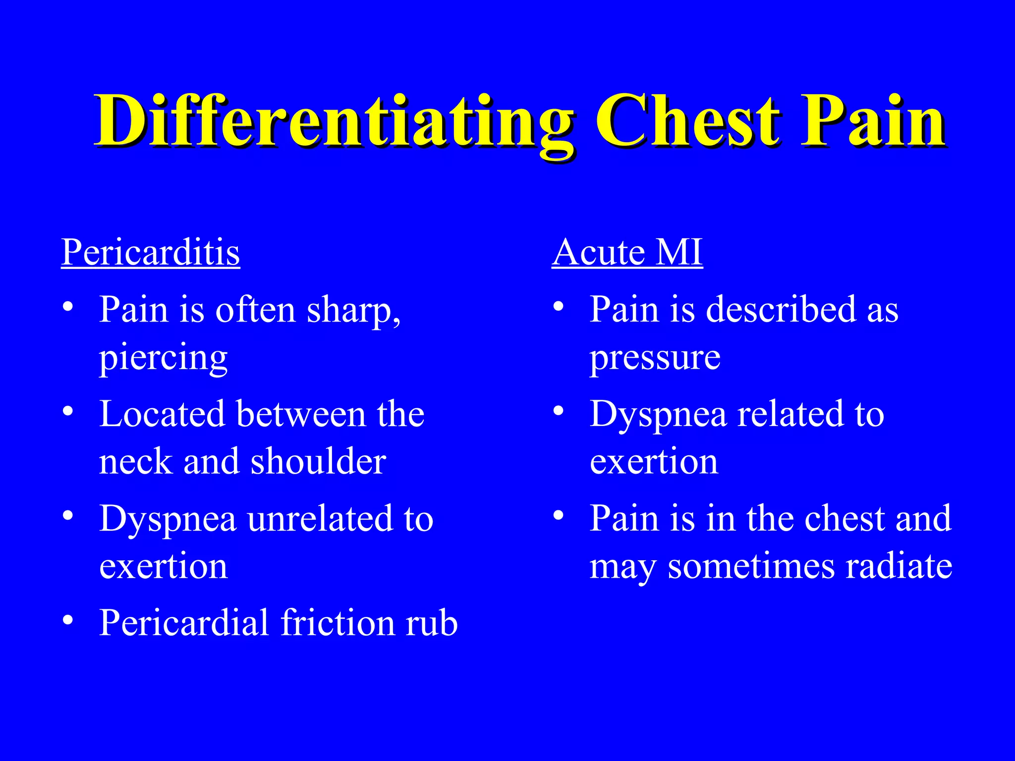 Pericarditis, Pericardial Effusion, & Cardiac Tamponade - BMH/Tele | PPT