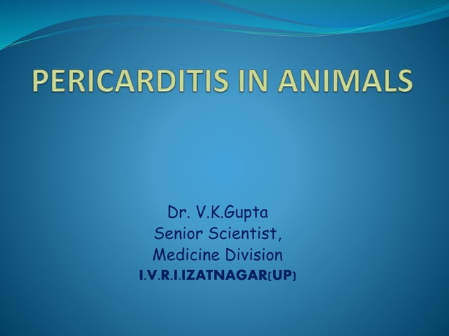 Pericarditis in animals | PPTX | Heart and Cardiovascular Diseases ...