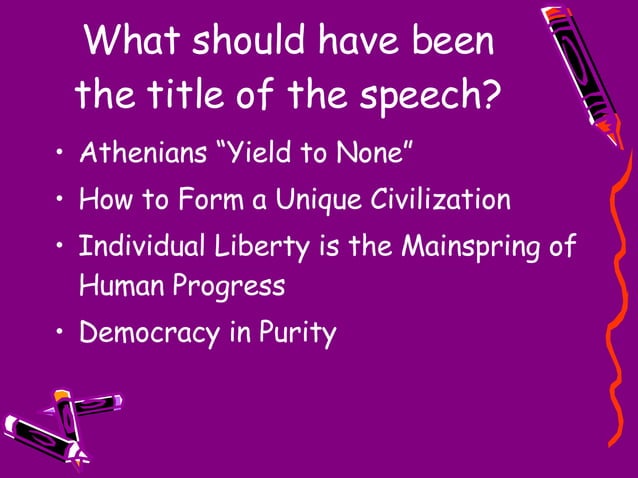 Pericles’ Funeral Oration At The Time Of | PPT
