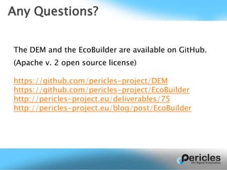 PERICLES Ecosystem Modelling (NCDD use case) - Acting on Change 2016 | PPT