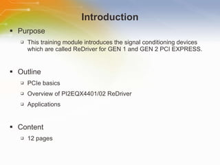 PI2EQX4401/02 PCI Express ReDriver | PPT