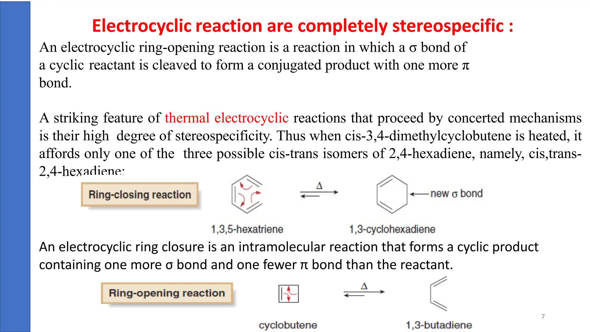 Pericyclic reaction - Classification, stereochemistry | PDF