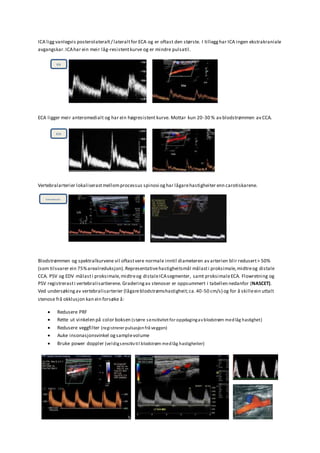 Perifer arteriell doppler ultralyd - teknikk og funn | DOCX