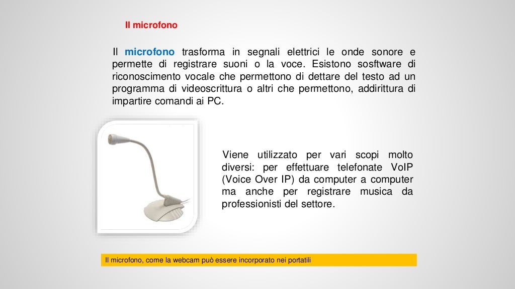 Periferiche di Input e di Output Periferiche di Input e di Output