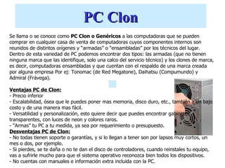 Perifericos y componentes internos de la pc | PPT